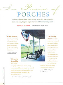 In Praise of Porches – Linda Feagler